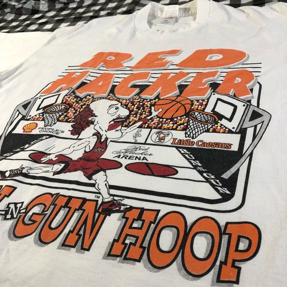 Fruit of the Loom | Shirts | Vtg Red Hacker Basketball Runngun Hoop ...